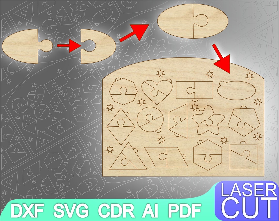 Wooden Puzzles Puzzle Laser Cut Files SVG DXF CDR Vector Plans, Cnc ...