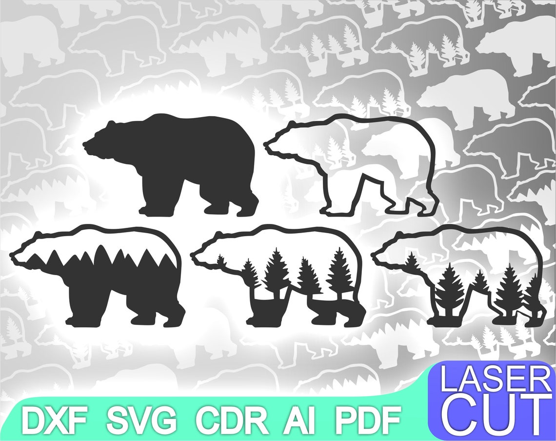 3D BEAR Wall art Wooden laser cut decor living room | Etsy