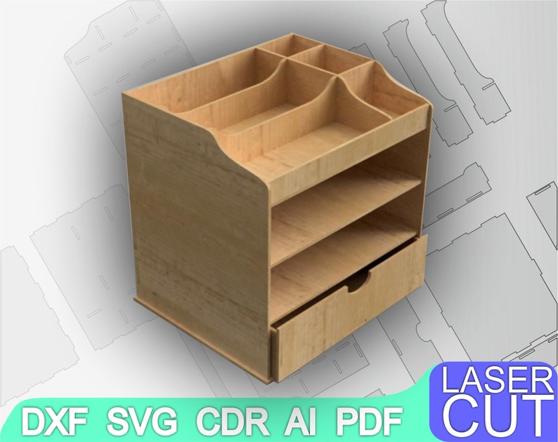 SVG File Organizer Cabinet Jewellery Storage Drawers Display - Etsy