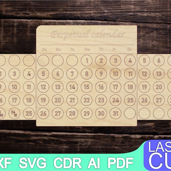 Cnc Vector Files for Perpetual Calendar - Etsy