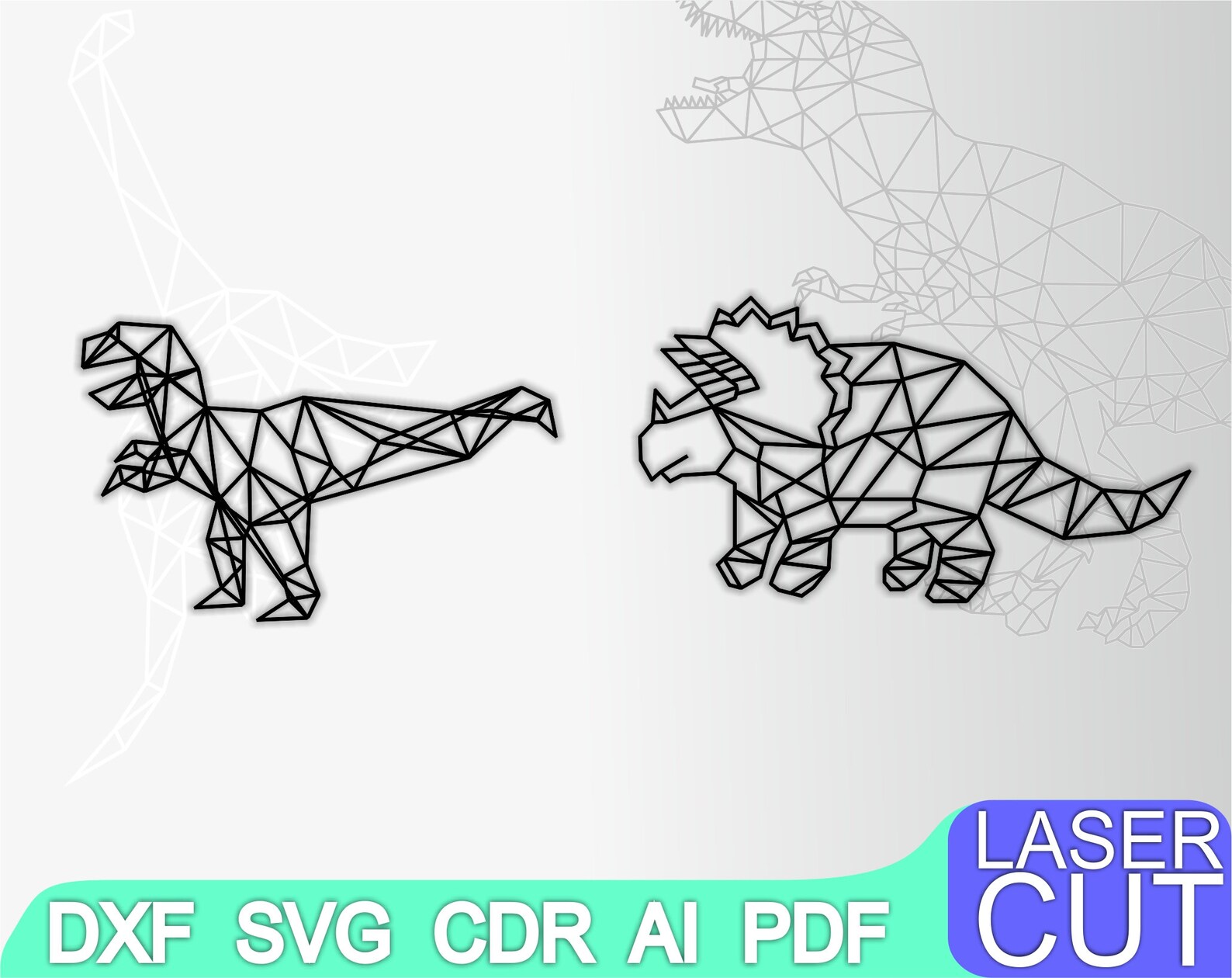 10 Dinosaur Svg Bundle Dinosaur Cut File. Laser Cut Files | Etsy