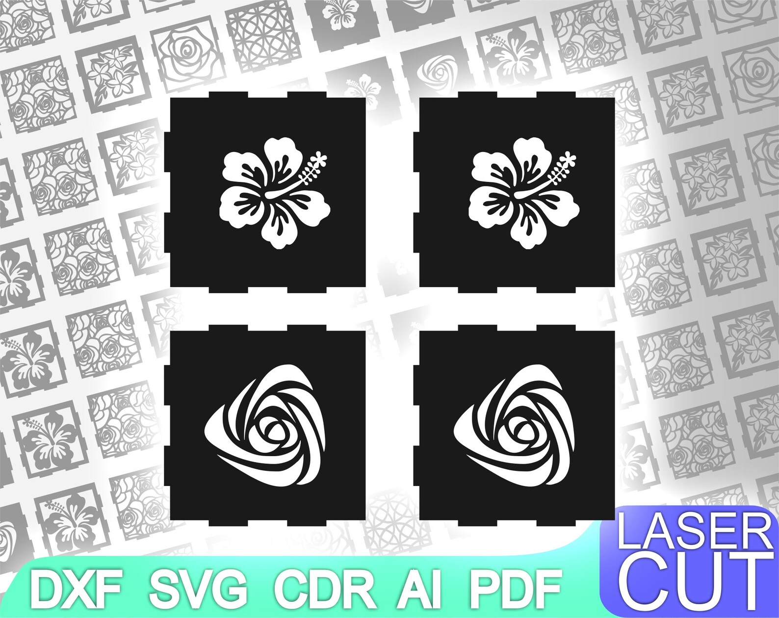 7 Laser Cut Box. Laser Cut Files SVG DXF CDR Vector Plans - Etsy