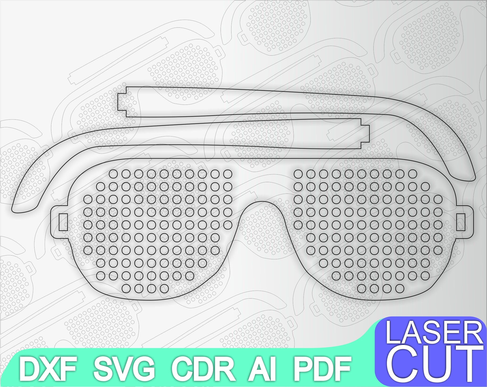4 Glasses SVG. Vector Dxf Cdrsvg for CNC Vector File | Etsy