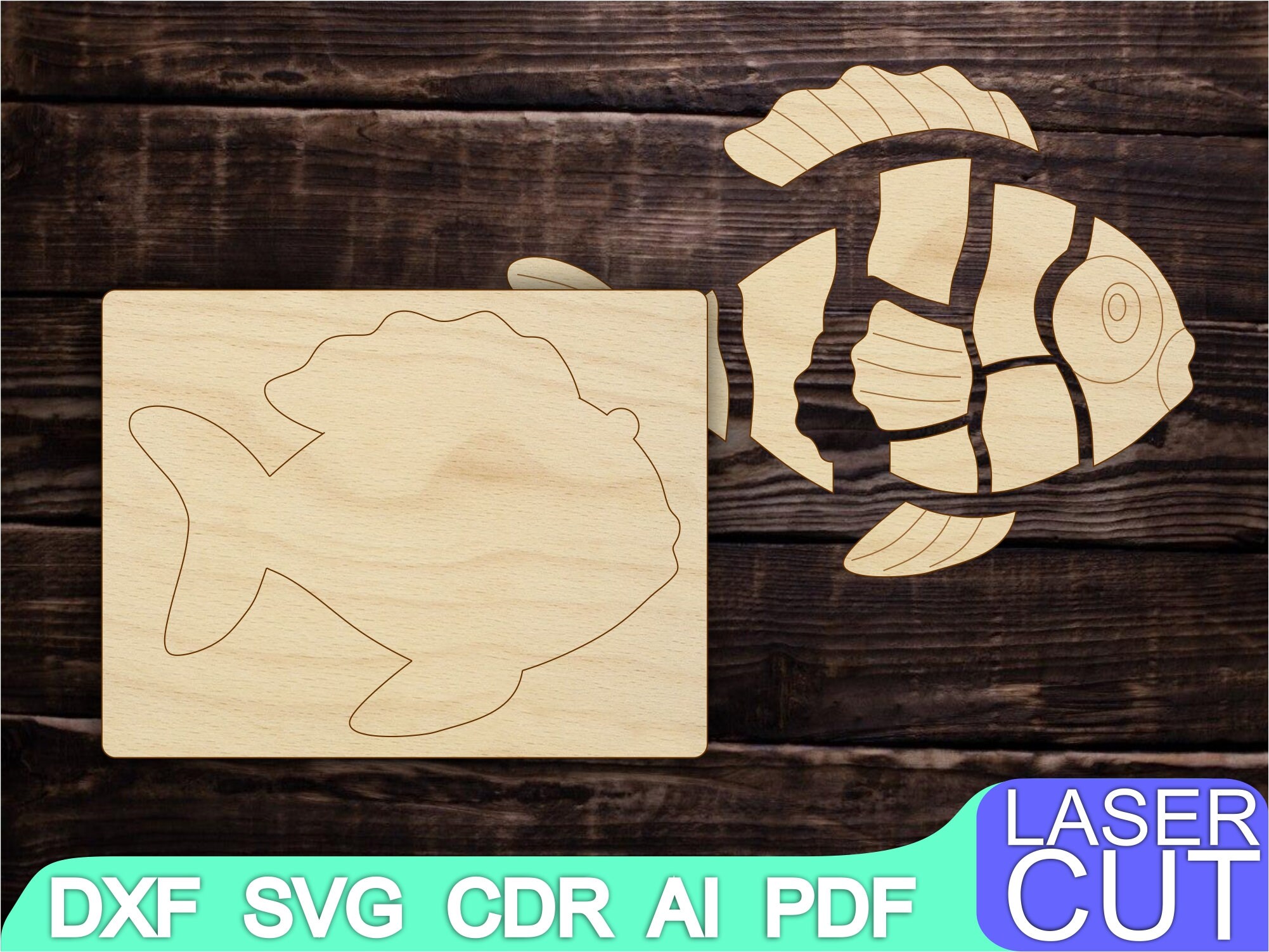 Fish Puzzle Game Kit Constructor Laser Cut Vector Model | Laser Cut ...