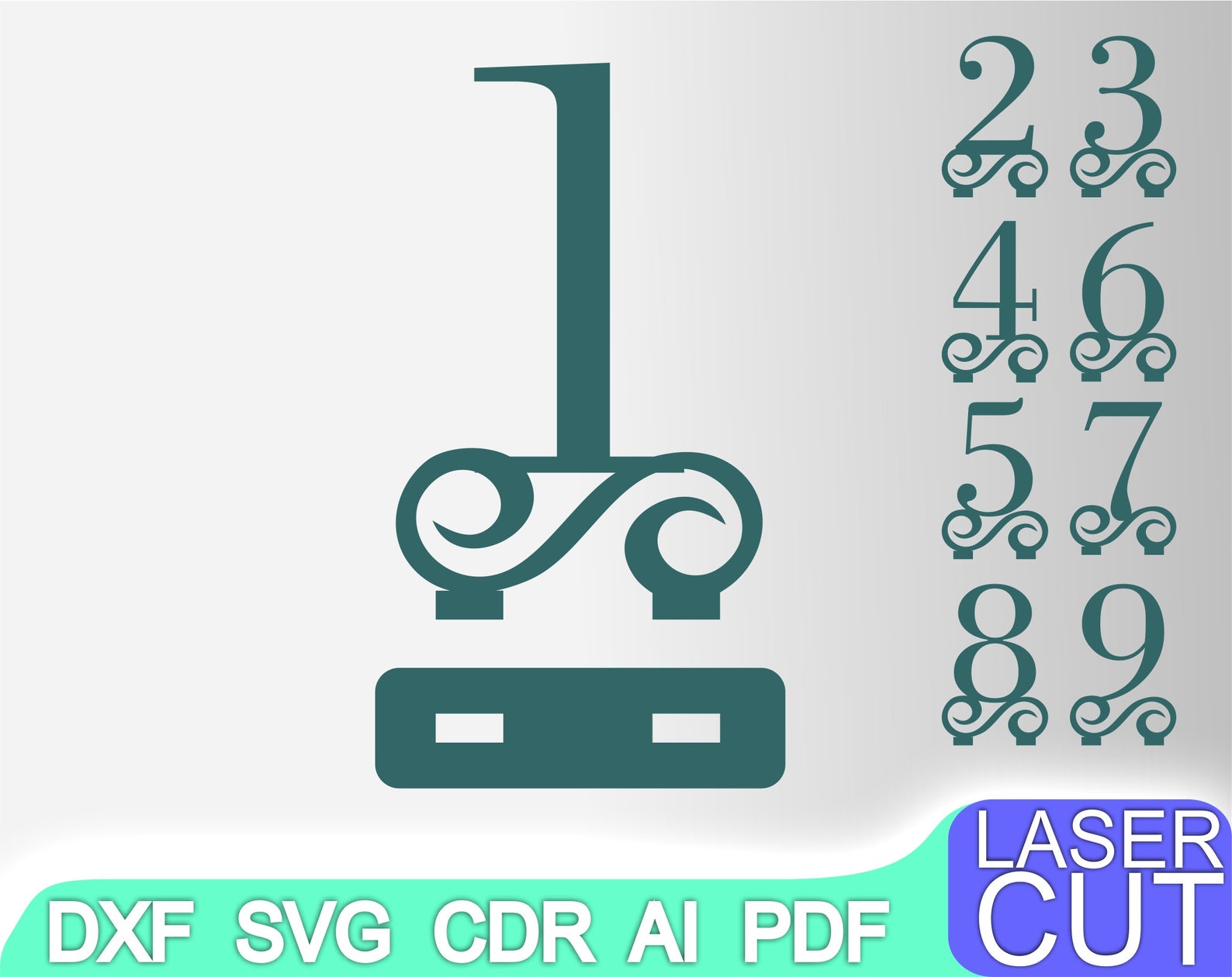 0-9 Table Number. Wooden Wedding Decor Laser cut files SVG DXF | Etsy