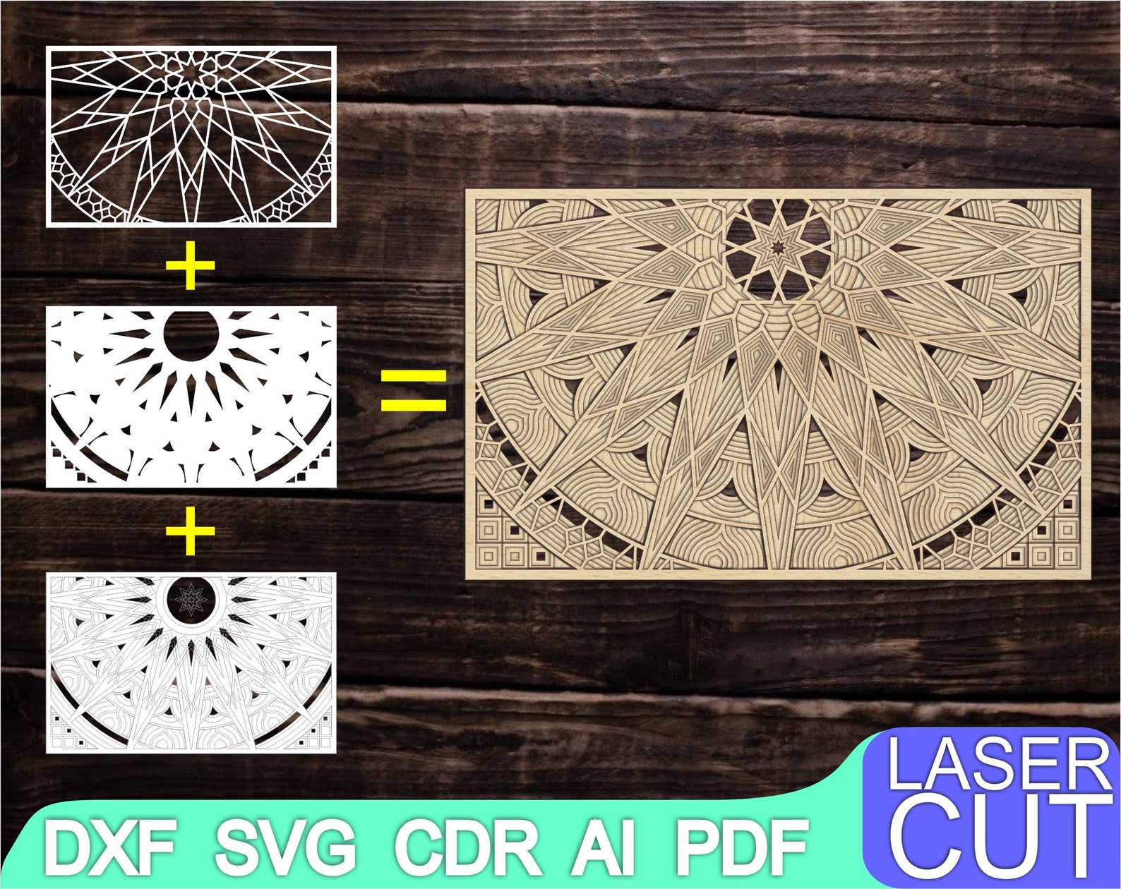 3D Panel Mandala. Laser Cut Files SVG DXF CDR Vector Plans - Etsy UK