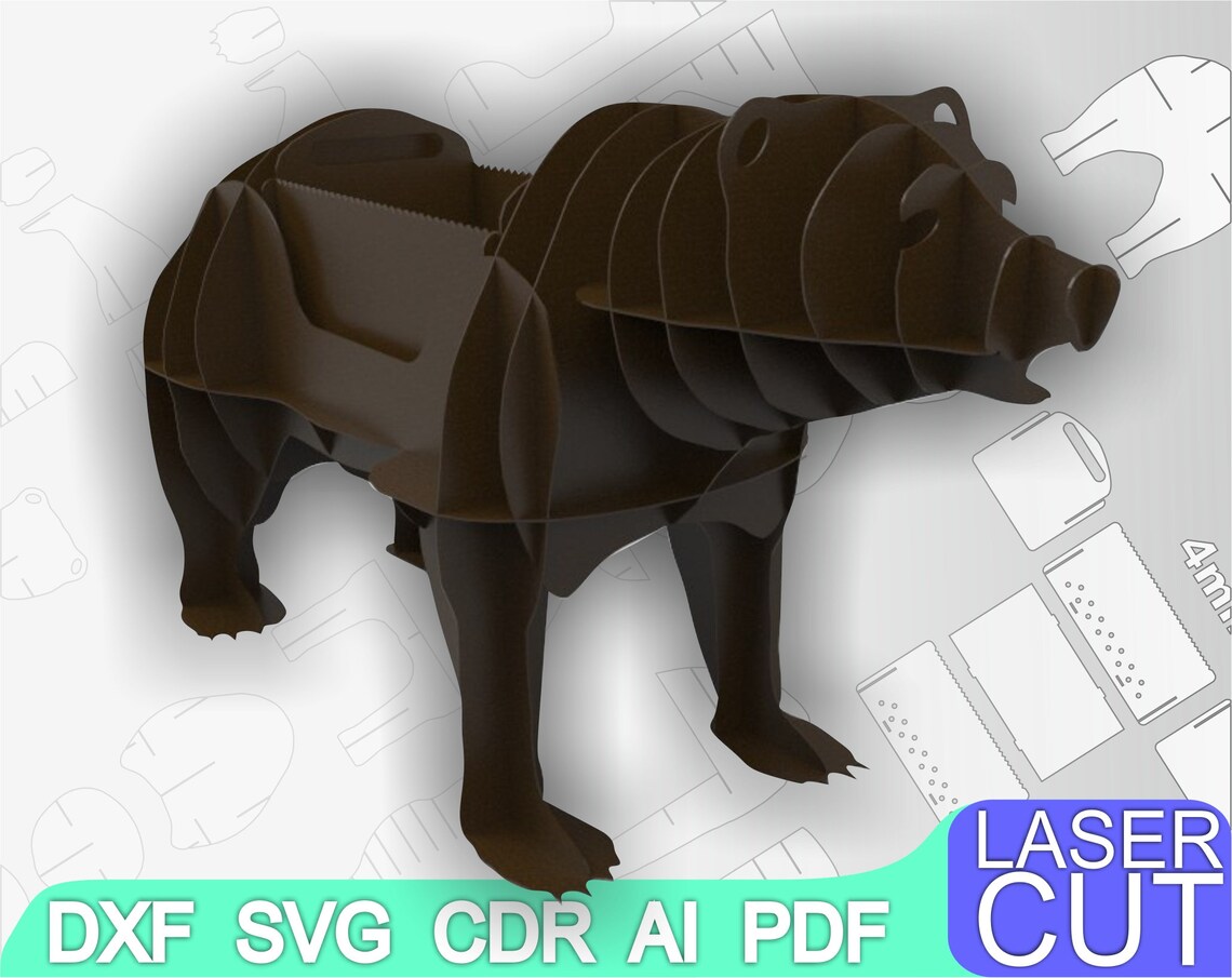 6 in 1 BBQ Cnc Animal Templates Flower Stand Cnc Laser and - Etsy