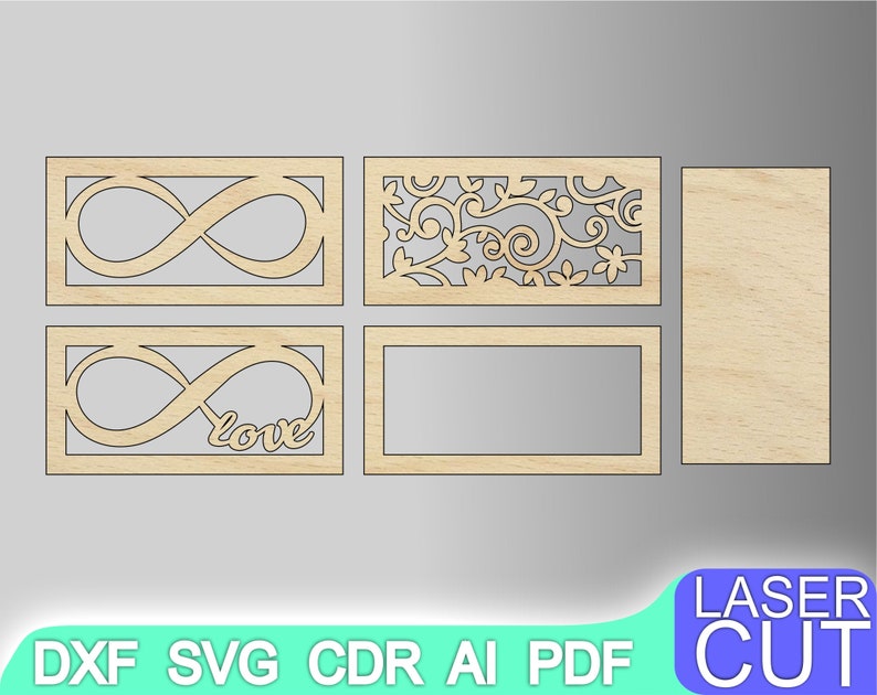 Jewelry Box Laser Cut Laser Cut Files SVG, DXF, CDR Vector Plans, Laser ...