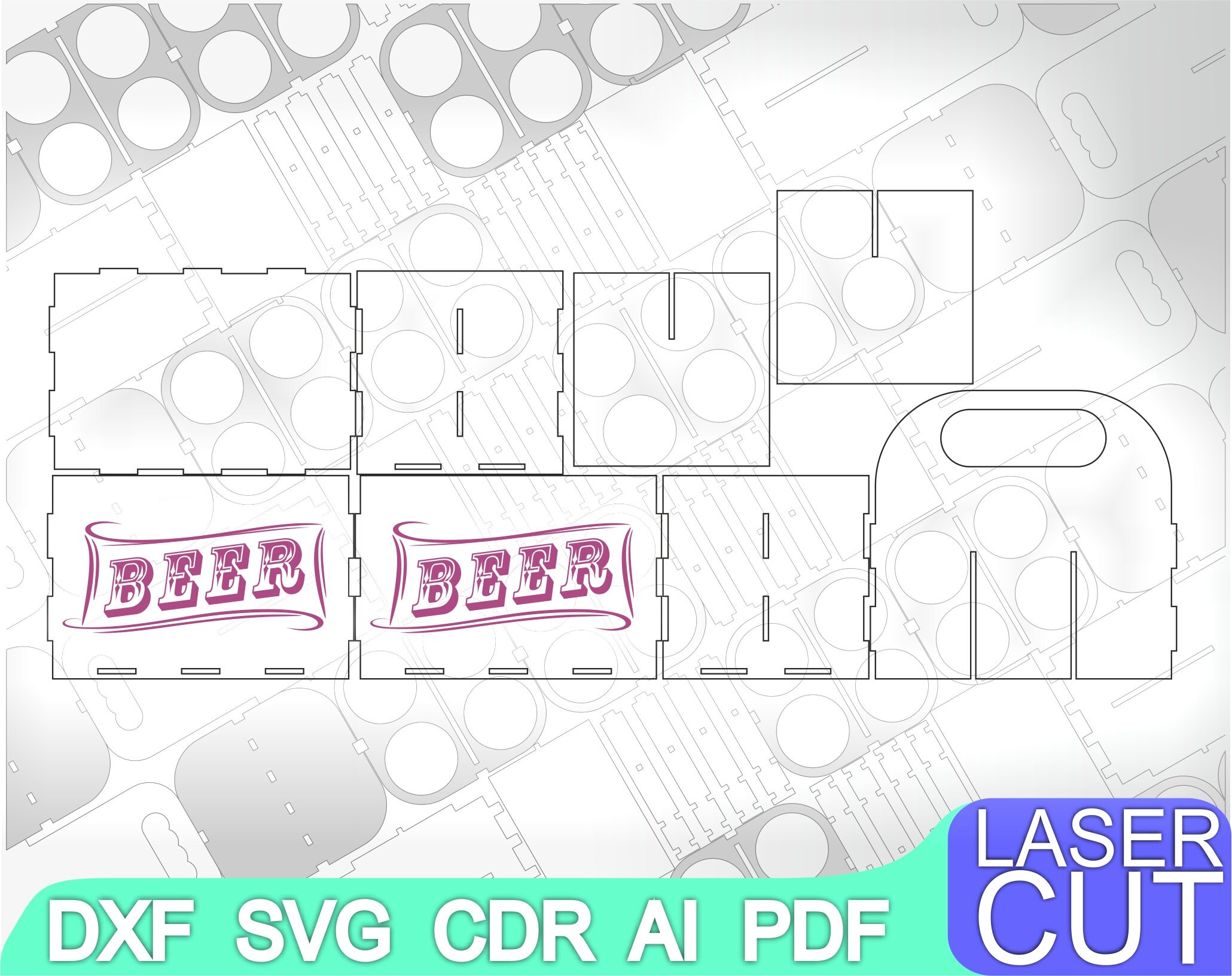 Wooden 6 Pack Beer Pack Beer Svg Laser Cut CNC Cutting CNC | Etsy