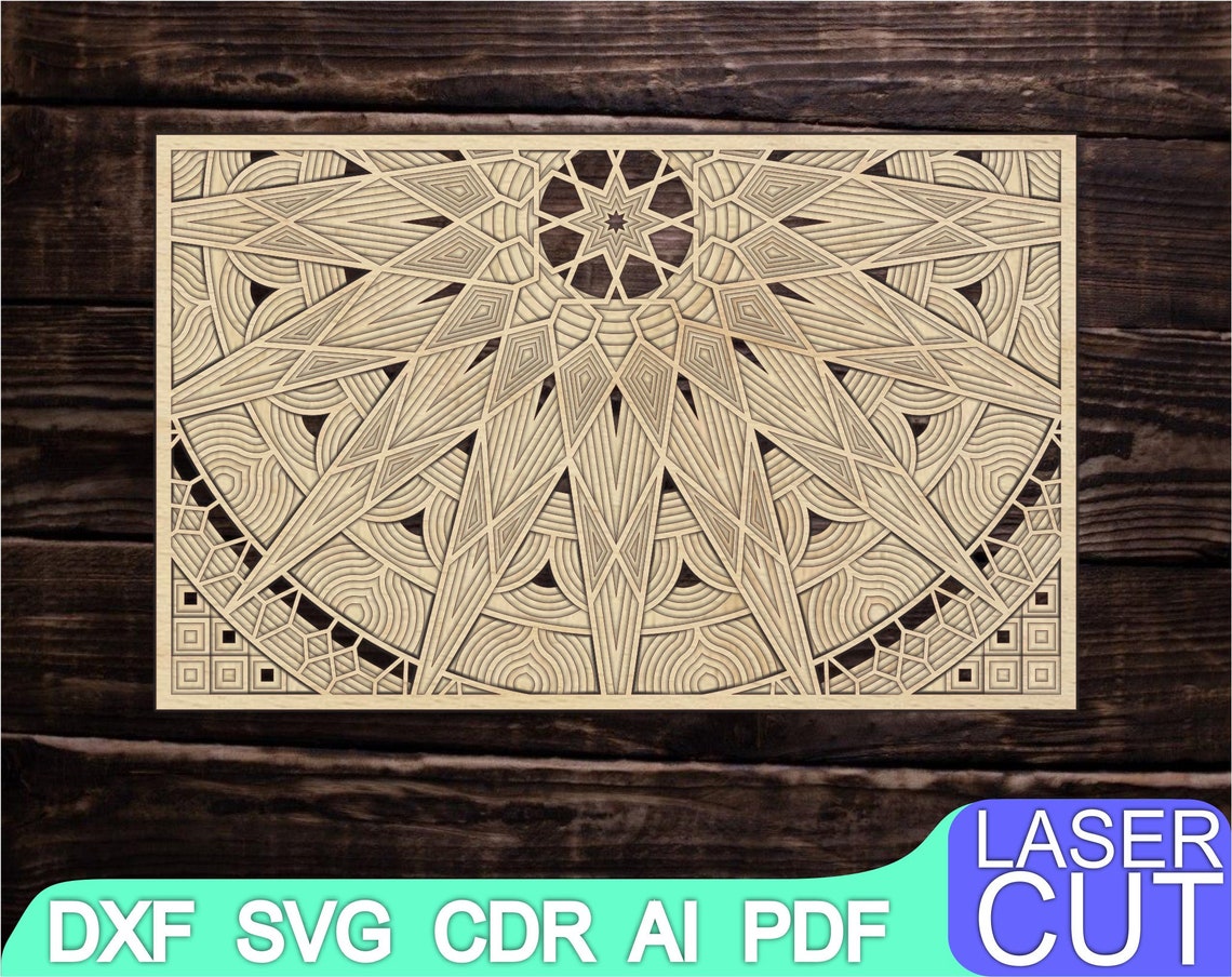 3D Panel Mandala. Laser Cut Files SVG DXF CDR Vector Plans - Etsy UK