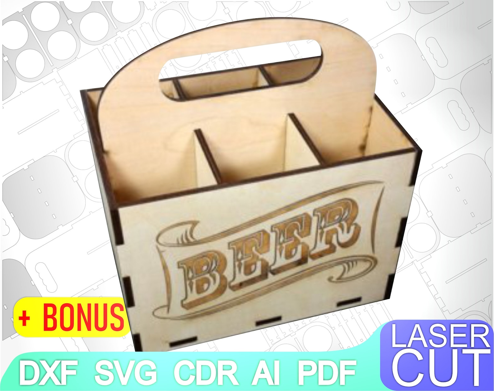 Wooden 6 Pack Beer Pack Beer Svg Laser Cut CNC Cutting CNC | Etsy