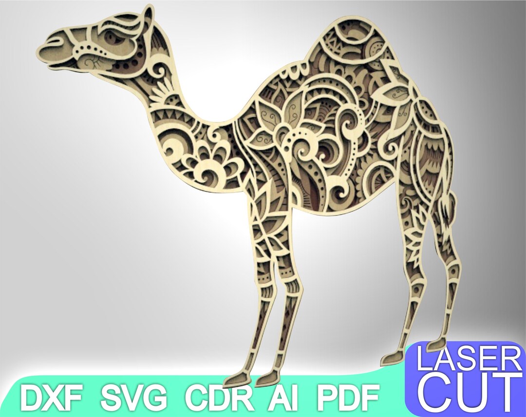 3D Panel Camel. Laser Cut Files SVG DXF CDR Vector Plans, Files Instant ...