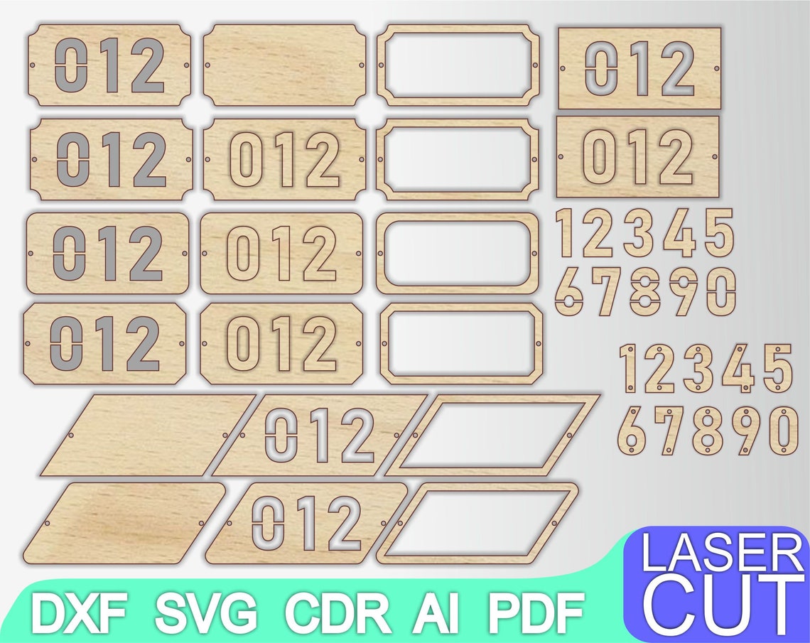 20 House Address Sign Svg, Laser Cut, CNC Cutting, CNC Router, Digital ...