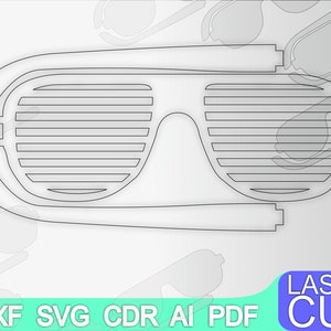 Glasses SVG. Vector Dxf, Cdr,svg for CNC, Vector File, Digital Vector ...