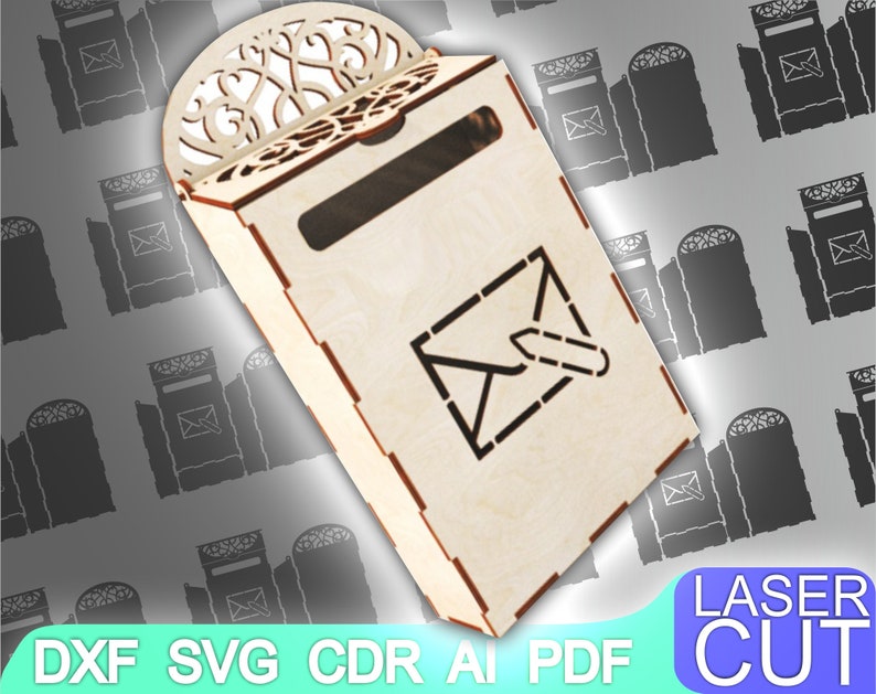 Laser Cut Mail Box. Laser Cut Files SVG, DXF, CDR Vector Plans, Laser ...