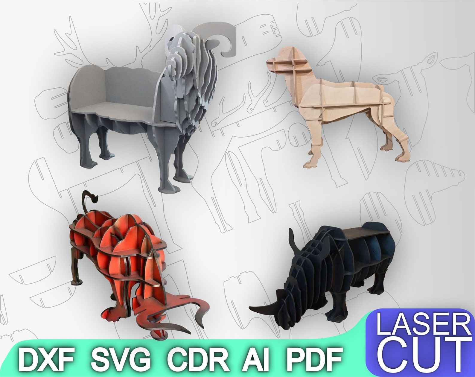 12 Shelf Dxf Plan Laser Cutting File Home Decor Interior - Etsy