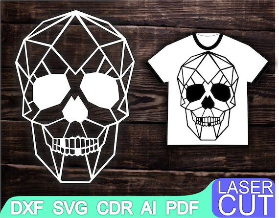 Art Skull vector. Laser cut files SVG DXF CDR vector plans | Etsy