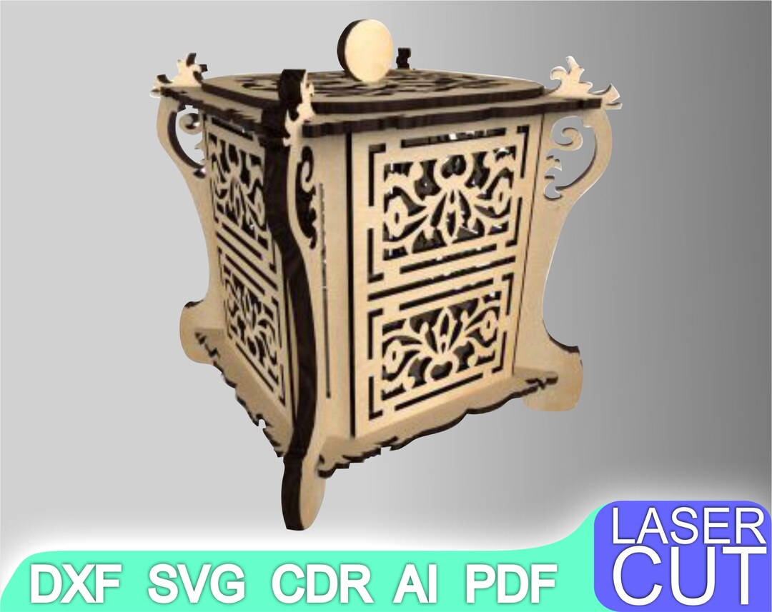 Laser Cut Box. Laser Cut Files SVG, DXF, CDR Vector Plans, Laser File ...