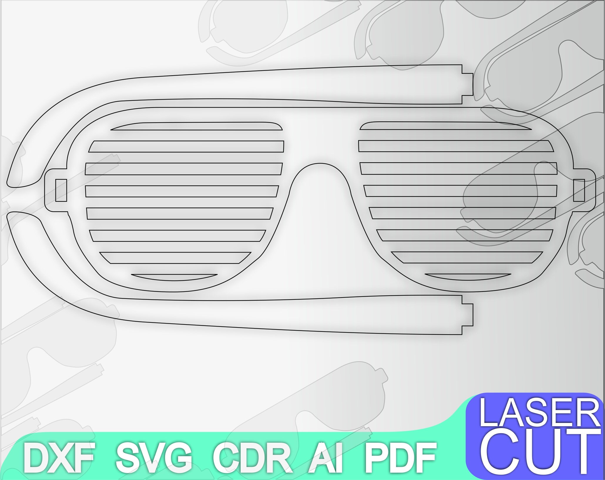 4 Glasses SVG. Vector Dxf Cdrsvg for CNC Vector File | Etsy