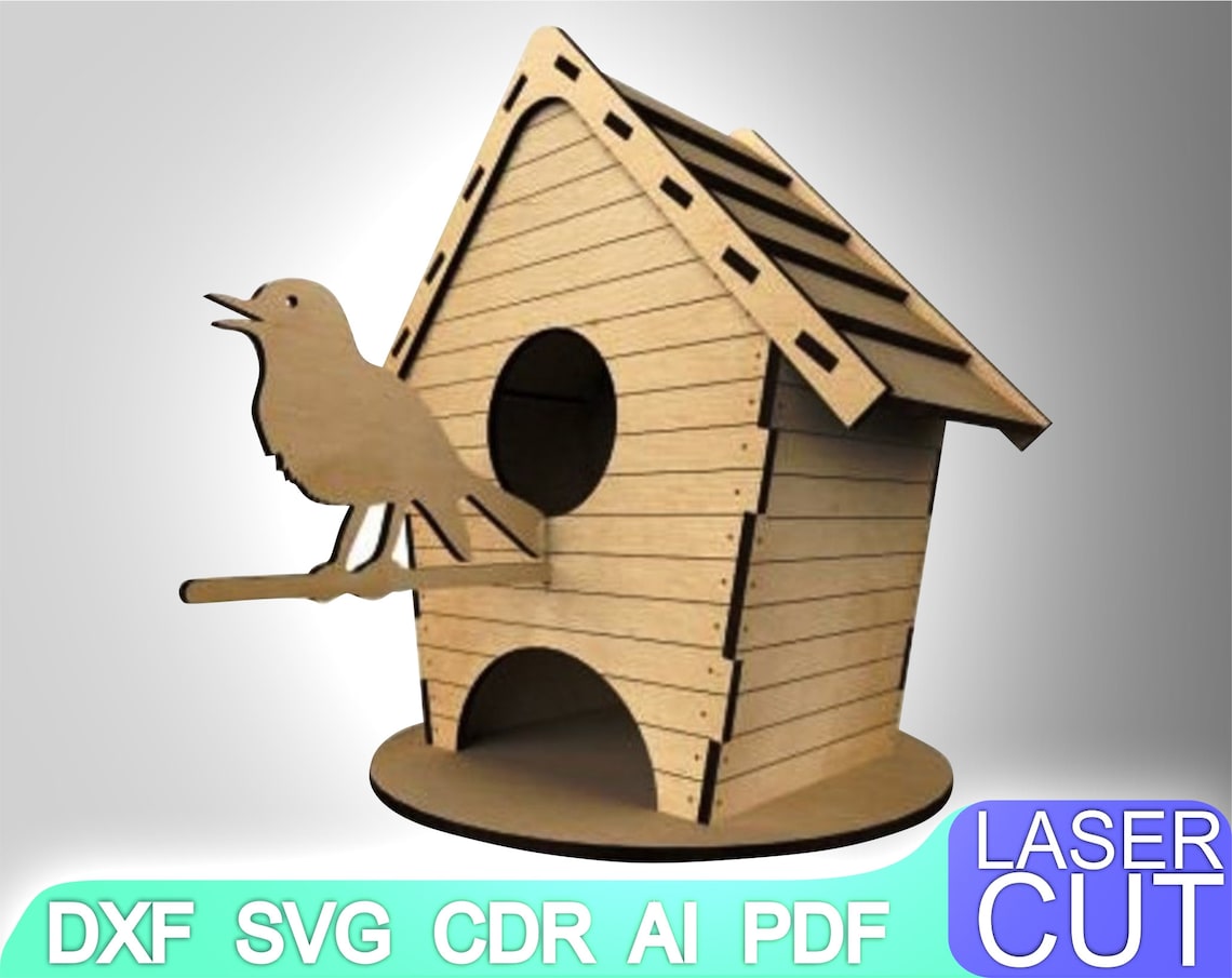 Birdhouse. Laser Cut Files SVG DXF, CDR Vector Plans, Laser File, Cnc ...