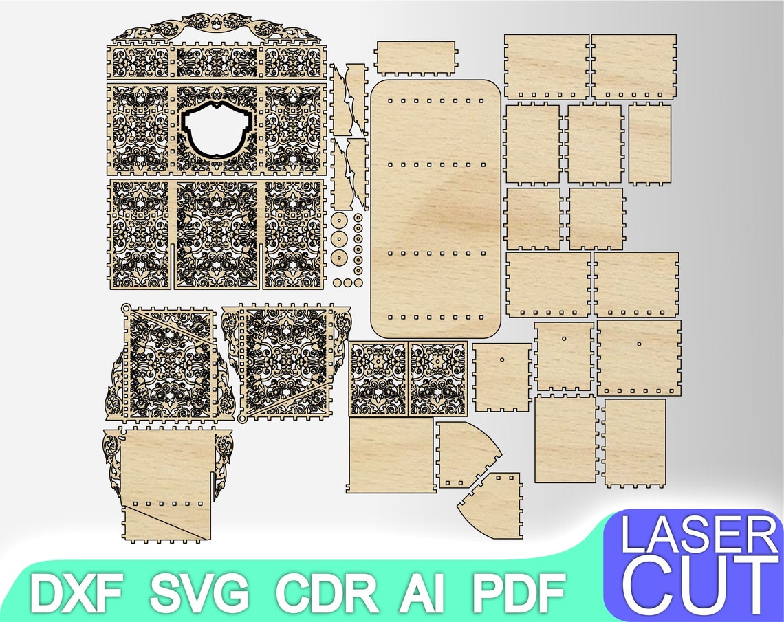 Organizer Laser cut files SVG DXF CDR vector plans laser | Etsy