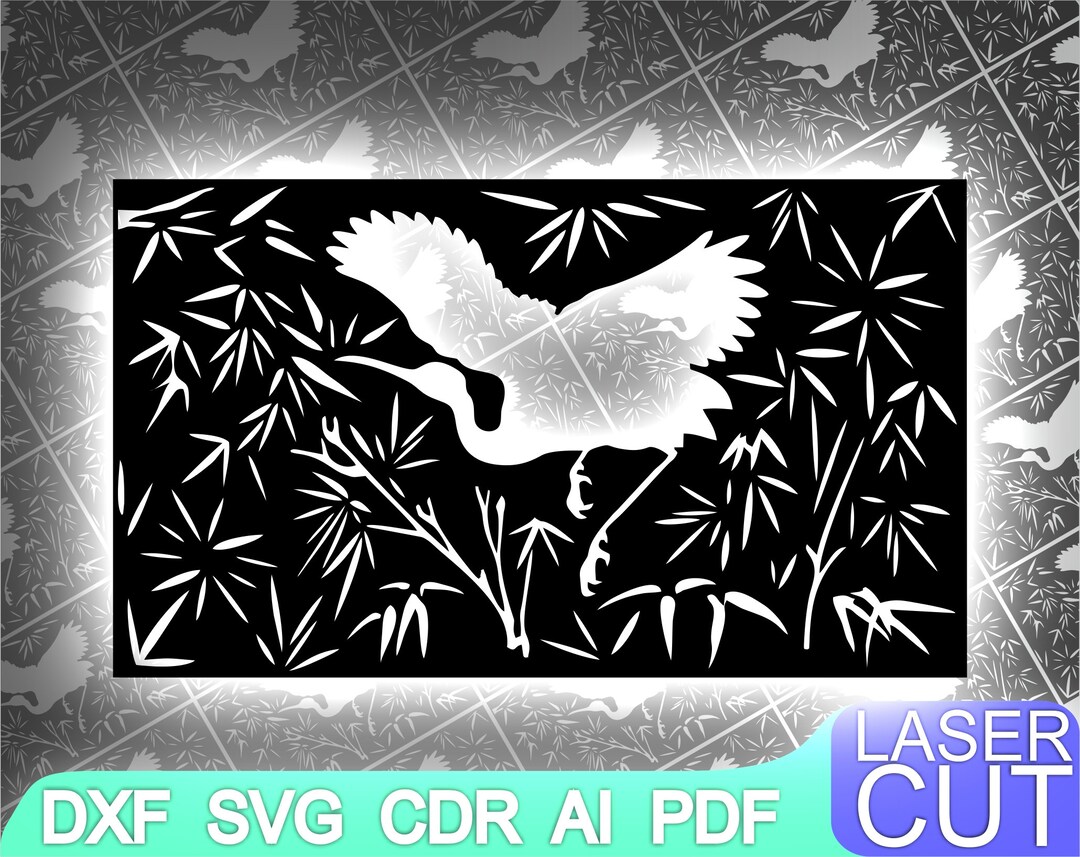 Stork Wall Art - Wooden Laser Cut Decor - Living Room Design. Laser Cut ...