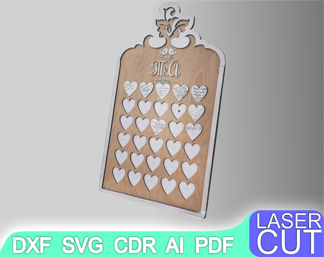Wedding Guest Book. Wooden Wedding Decor Laser Cut Files SVG - Etsy