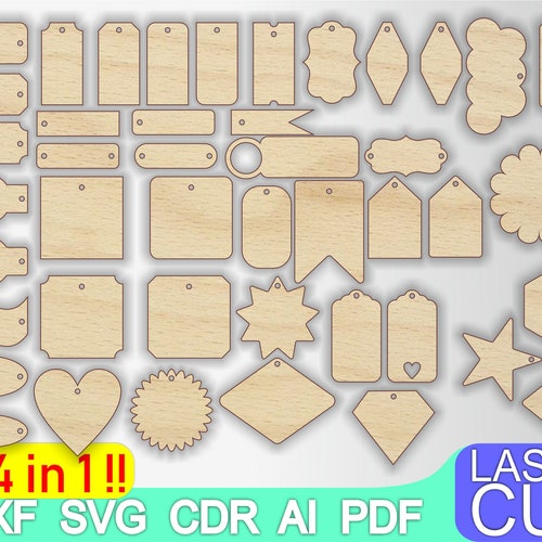 44 Tags Tags Svg Tags for Handmade Items Laser Cut CNC - Etsy