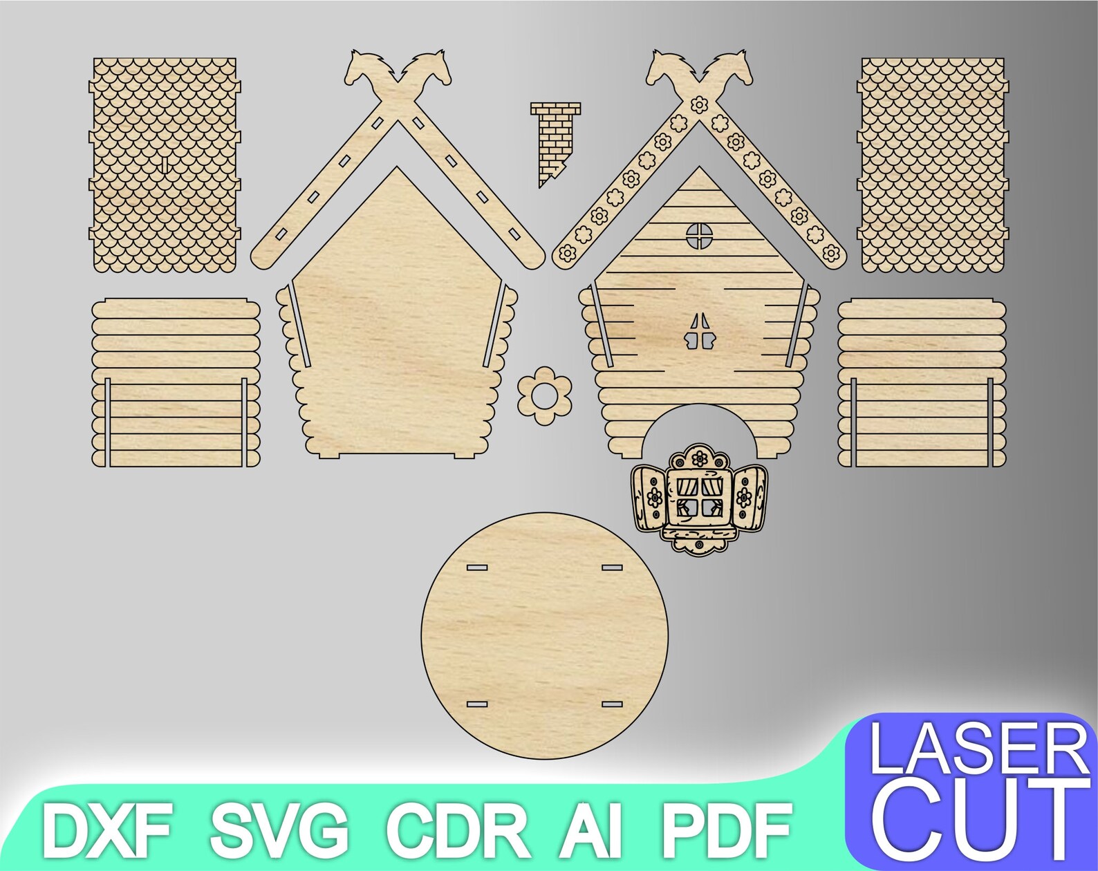 Tea House. Cnc Files DXF CDR SVG Dxf Files for Cnc Laser - Etsy
