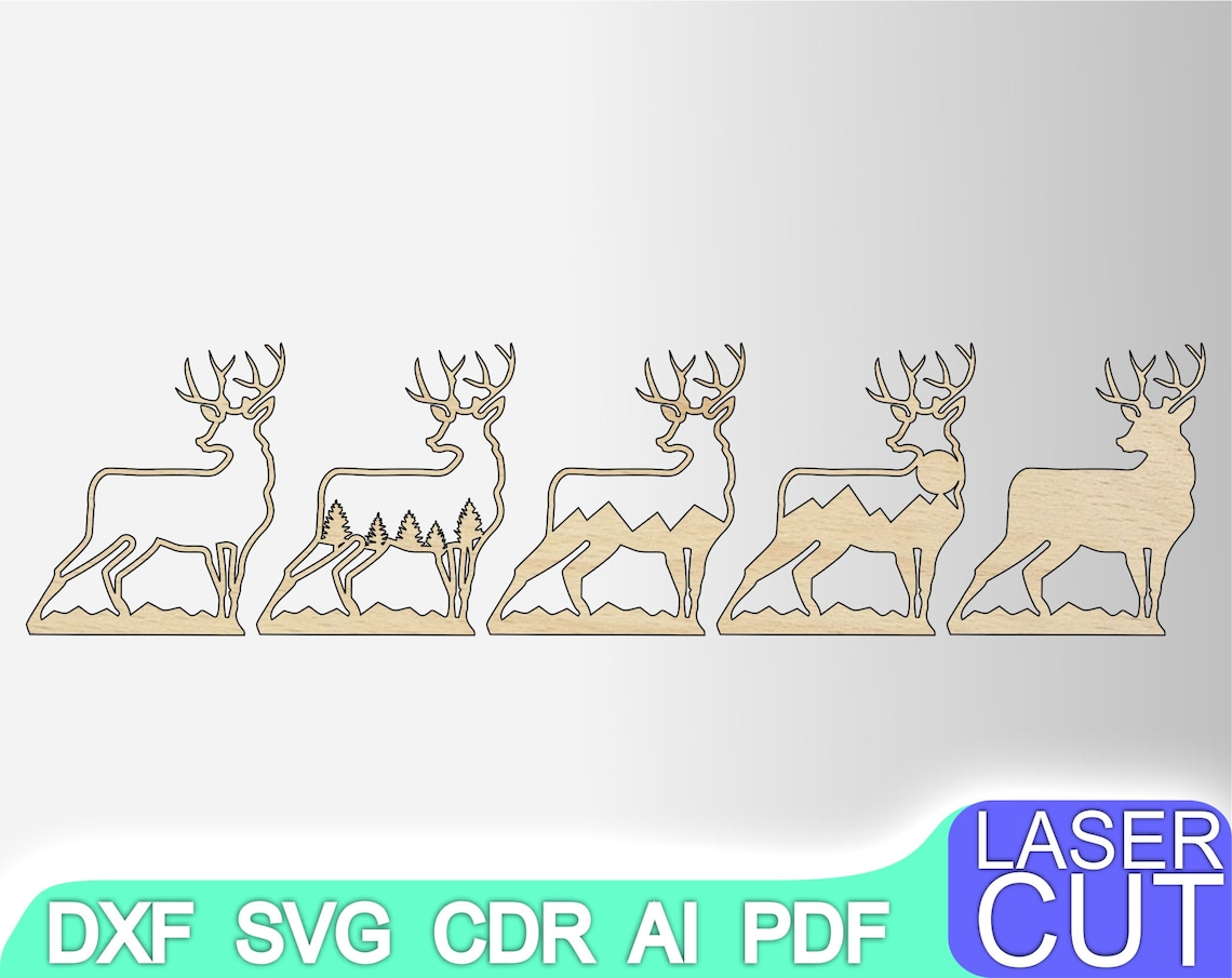 3D DEER Wall Art Wooden Laser Cut Decor Living Room | Etsy