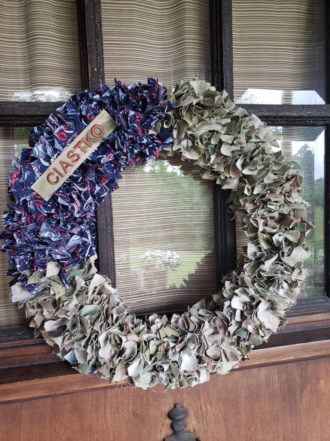 Patriotic Rag Army/air Force Wreath, USMC Wreath, Patriotic Military ...