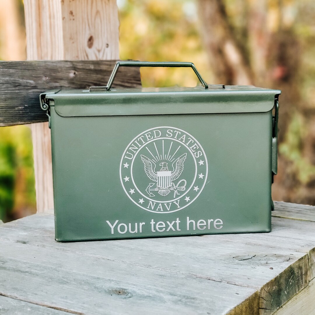 USMC Logo Ammo Can, Navy, Army, Air Force, Personalized Military Gift ...
