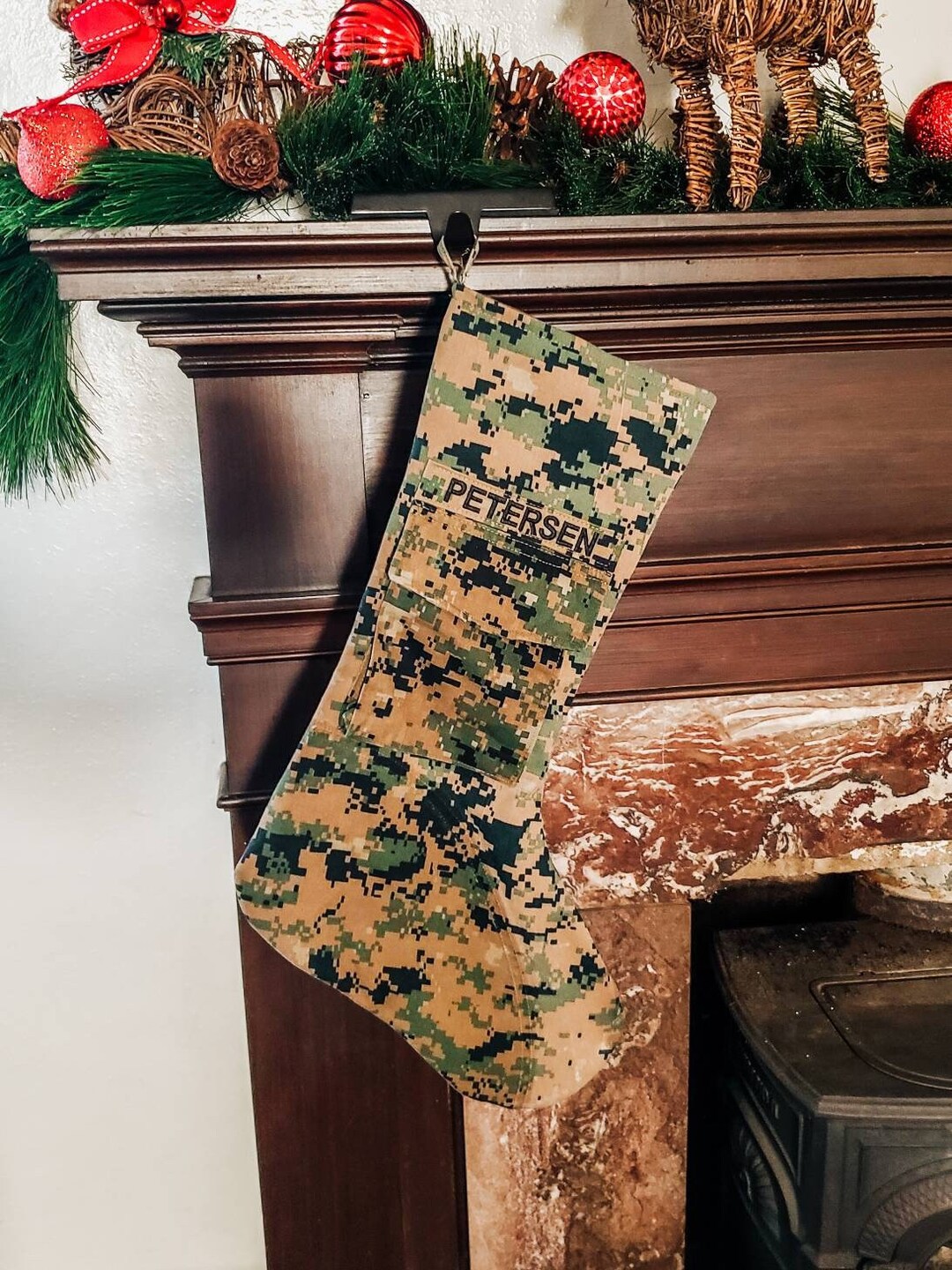 US Marines, USMC, Woodlands Marpat Christmas Stocking, Personalized ...