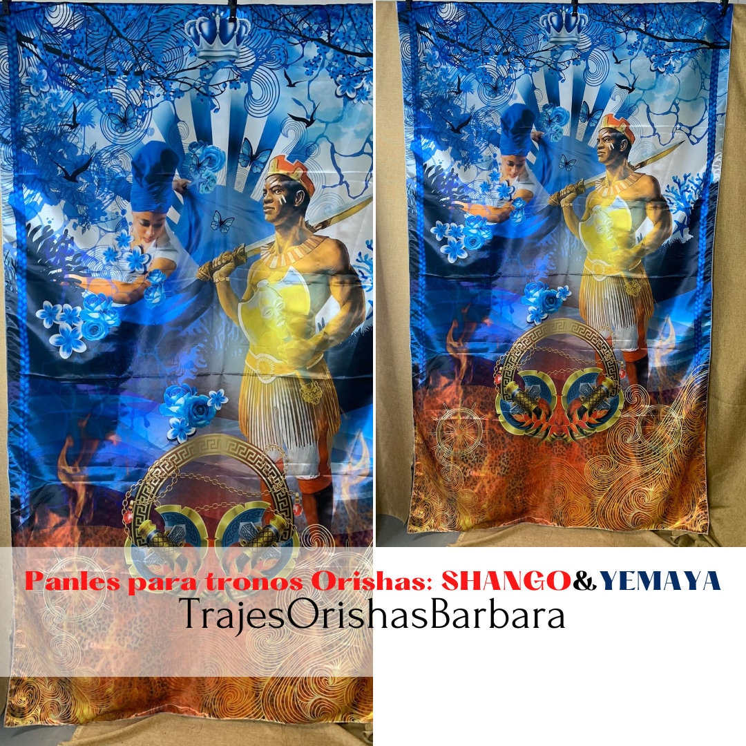 Shango & Yemaya/paneles Para Trono De SHANGO Y Yemaya/paneles De Pared/paneles Orishas Para ...