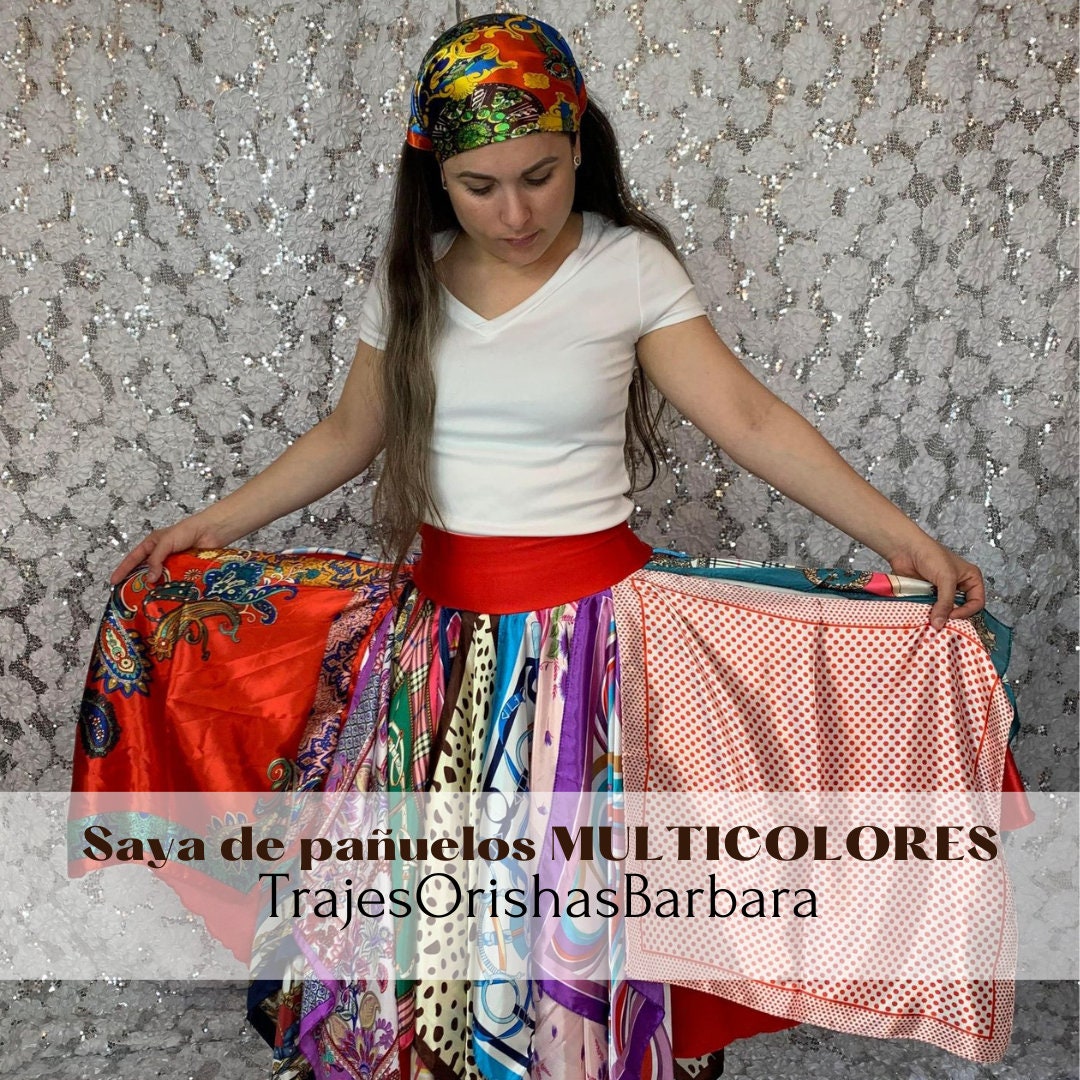 SAYA Pañuelos/saya De Pañuelos De Seda(bandeles) Sobre Una Saya De ...