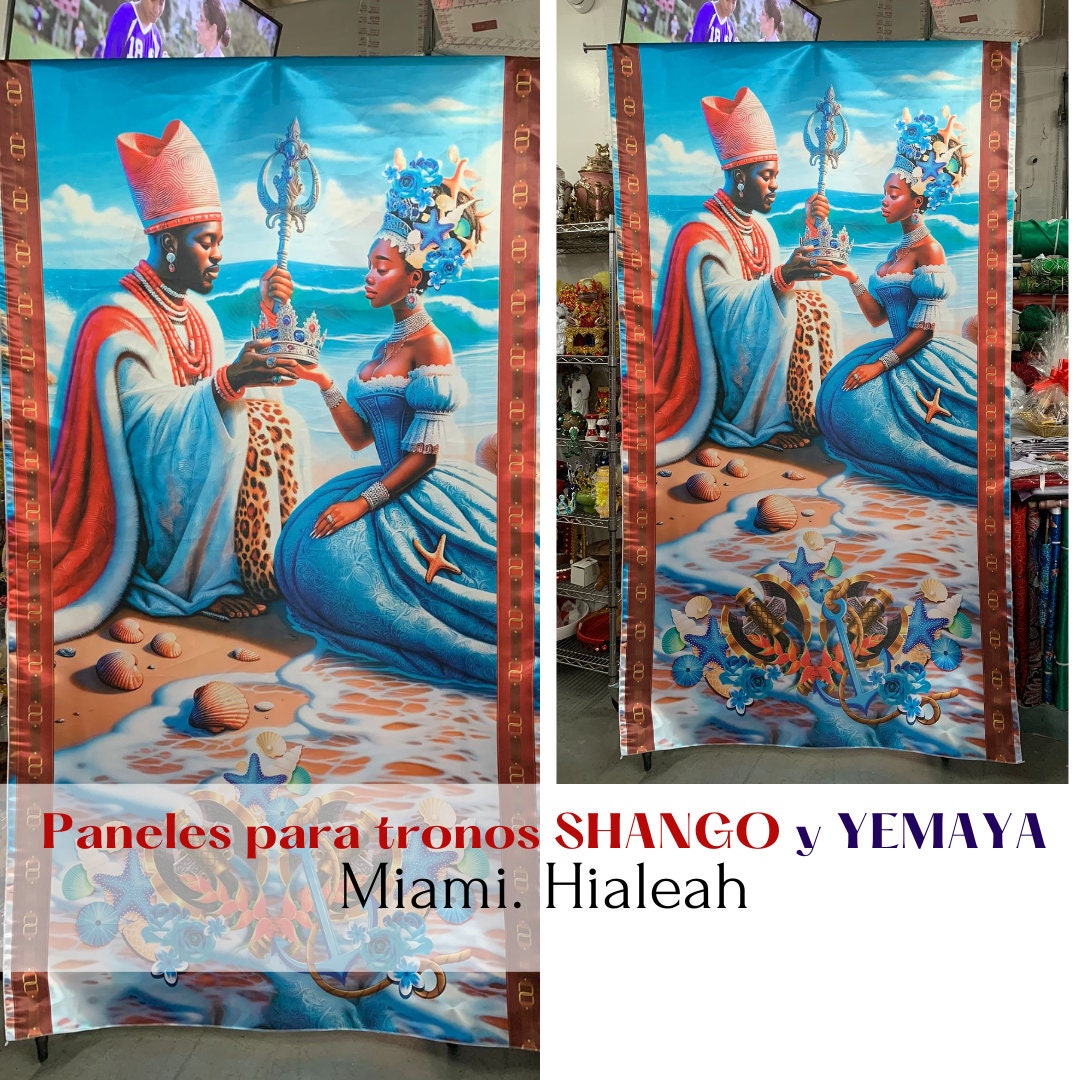 SHANGO Y YEMAYA(Nº 15)/paneles Para Trono De Shango Y Yemaya/paneles Orishas Para Decorar/tamaño ...