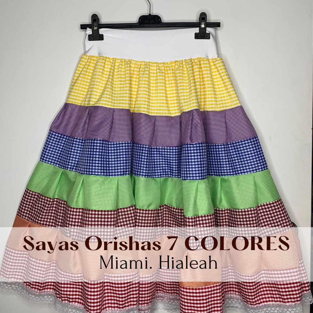 ORISHAS Saya 7 Colores/saya Can Can Forrada/saya De Cuadros De Vichy ...