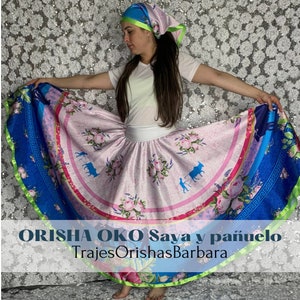 ORISHA OKO/ Set Para Mujer: Pañuelo De Cabeza/saya Larga/ Estampada Con ...