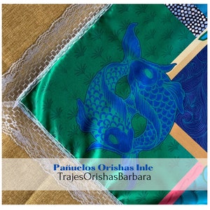 INLE Pañuelo. Inle Handkerchief/ Pañuelo De Santo Orisha Yoruba. Tamaño ...