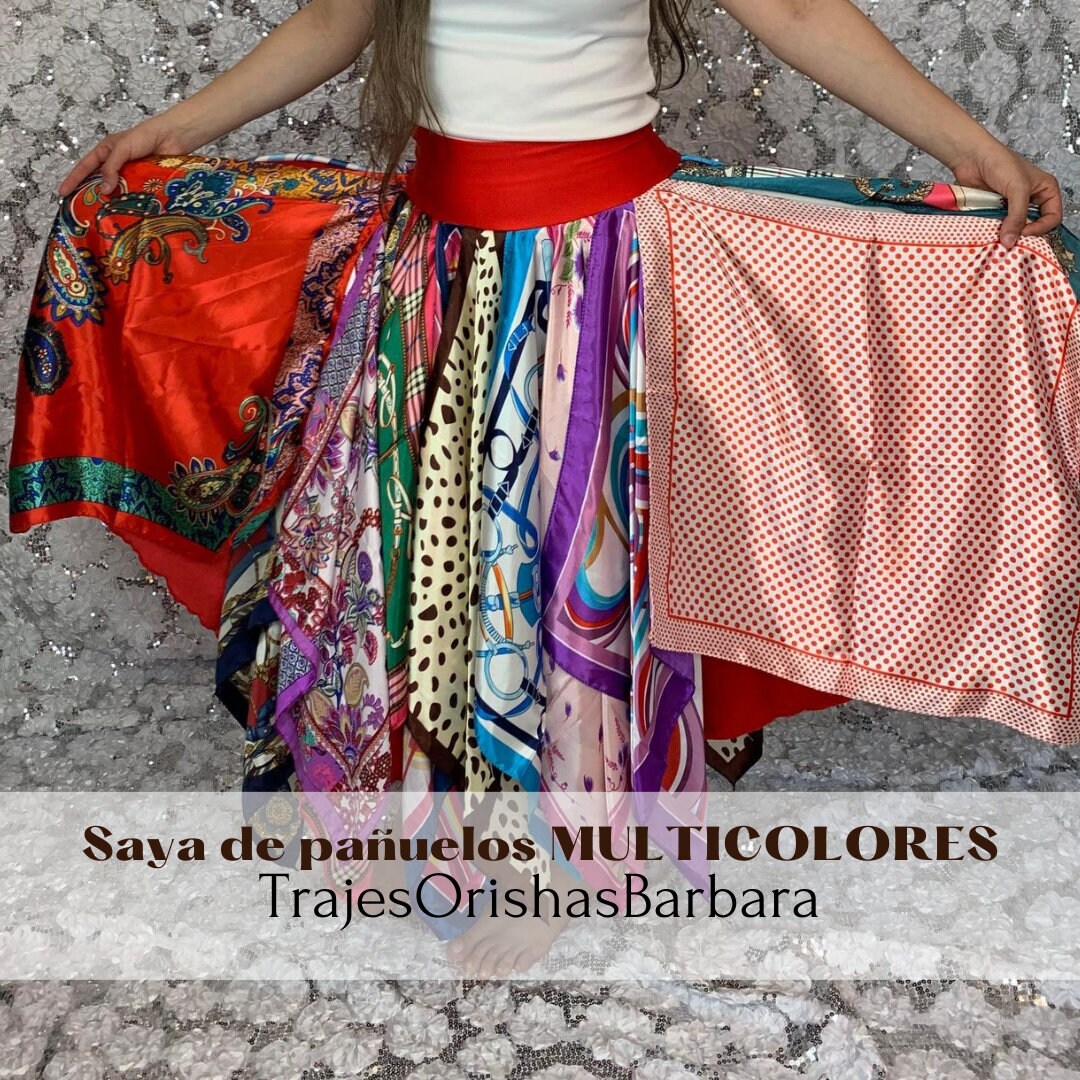 SAYA Pañuelos/saya De Pañuelos De Seda(bandeles) Sobre Una Saya De ...