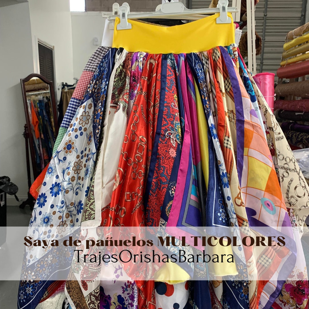 SAYA Pañuelos/saya De Pañuelos De Seda(bandeles) Sobre Una Saya De ...