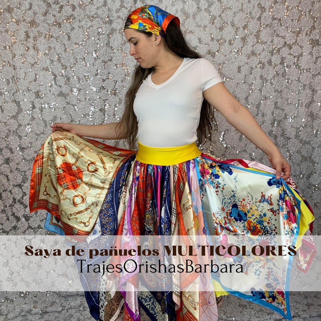 SAYA Pañuelos/saya De Pañuelos De Seda(bandeles) Sobre Una Saya De ...