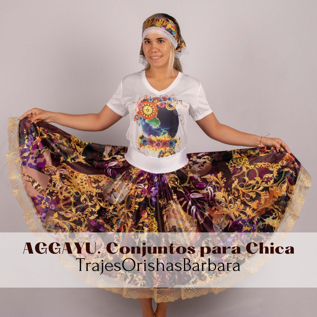 AGGAYU Sola/set Saya Corta/set AGGAYU: Pañuelo De Cabeza, Camiseta Y ...