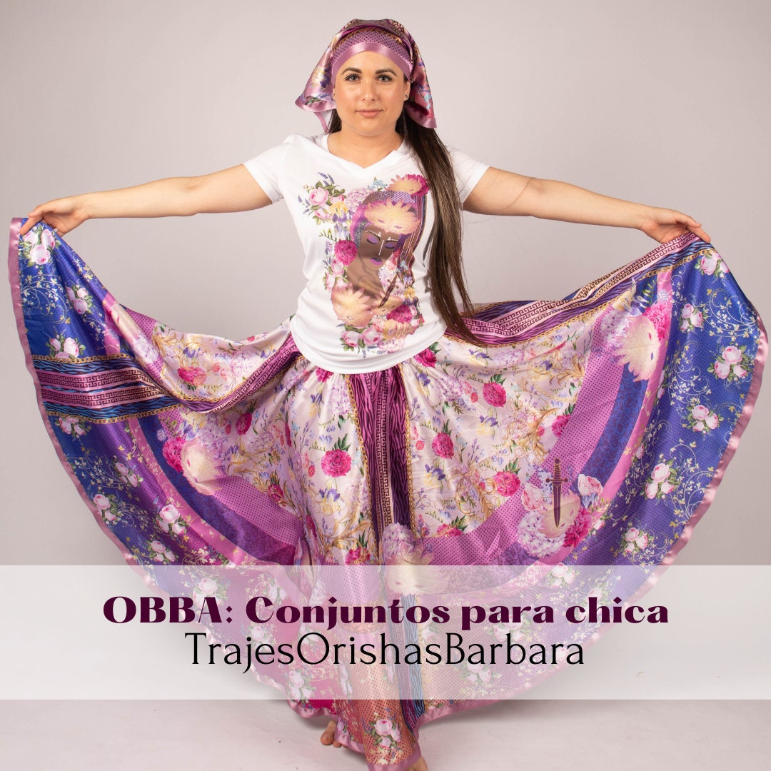 OBBA Rostros/set Obba Saya Larga: Pañuelo, Camiseta Y Saya Todo En Edo ...