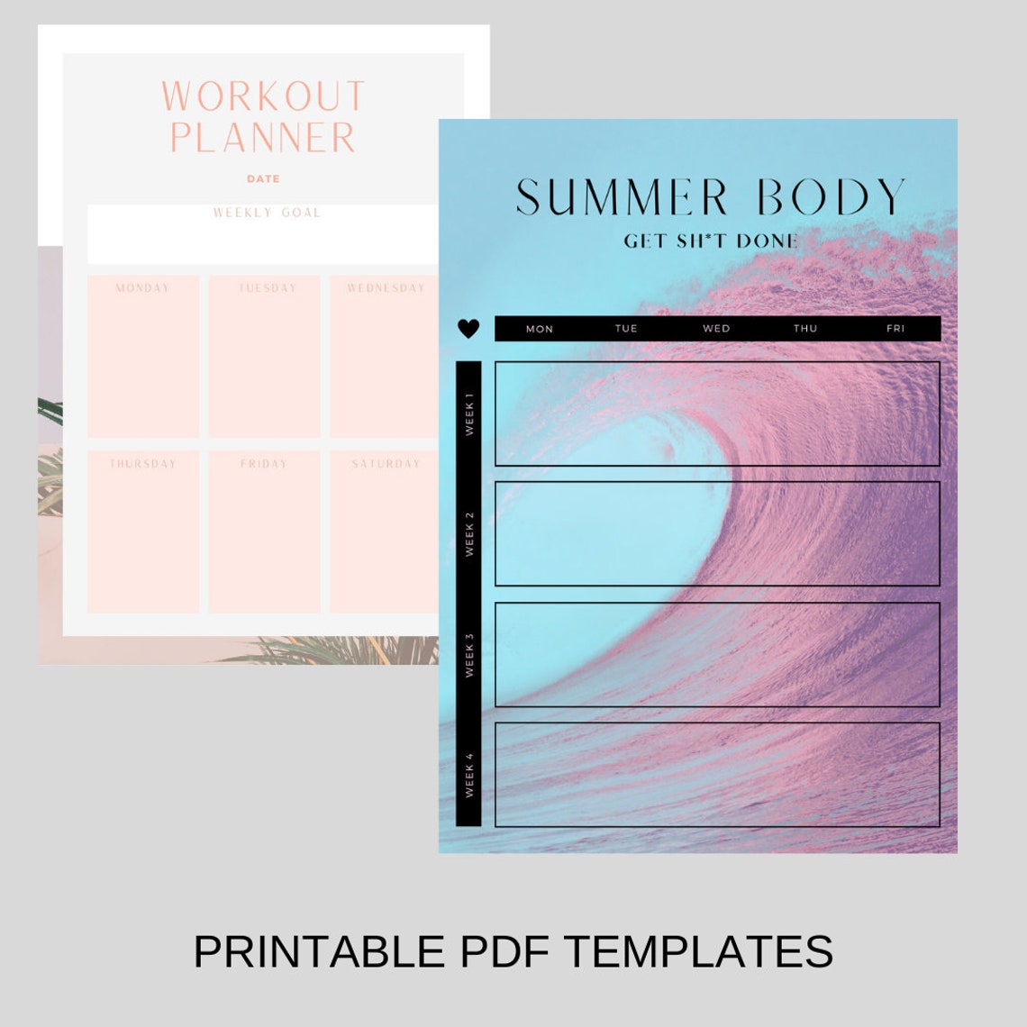 Workout Printable Planner 2 Templates Instant Download Printable PDF - Etsy