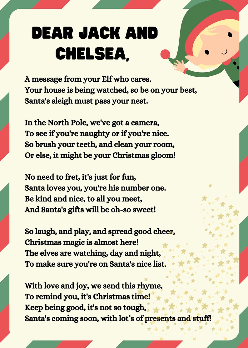 Personalised Elf Home Under Surveillance Digital Print - Etsy