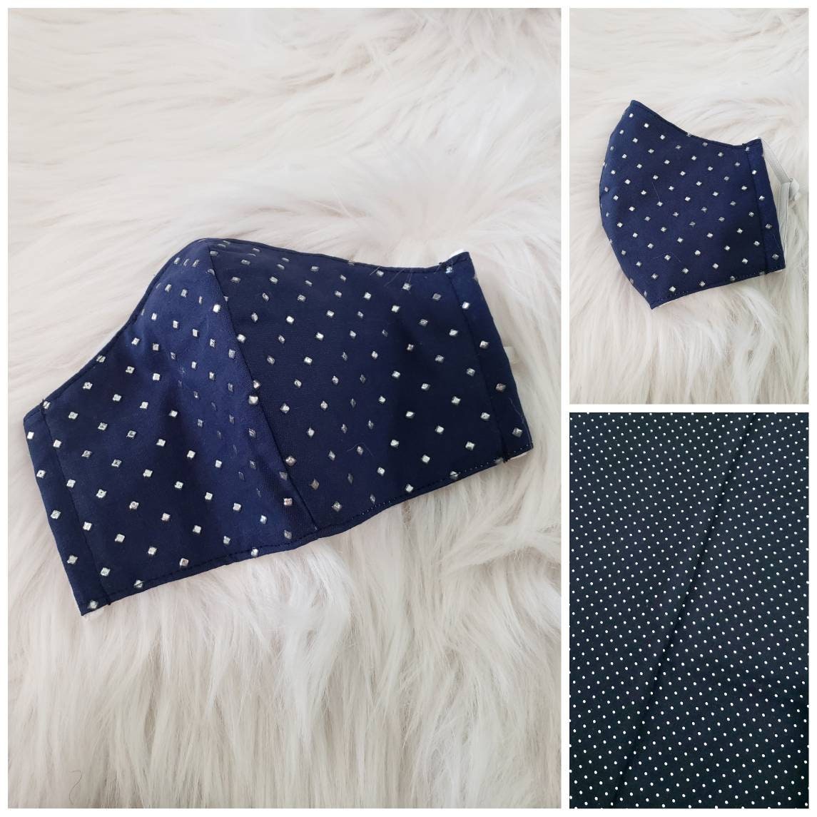 S/M/L Gorgeous Diamond Dew Drop 3 Layers Cotton Face Mask - Etsy