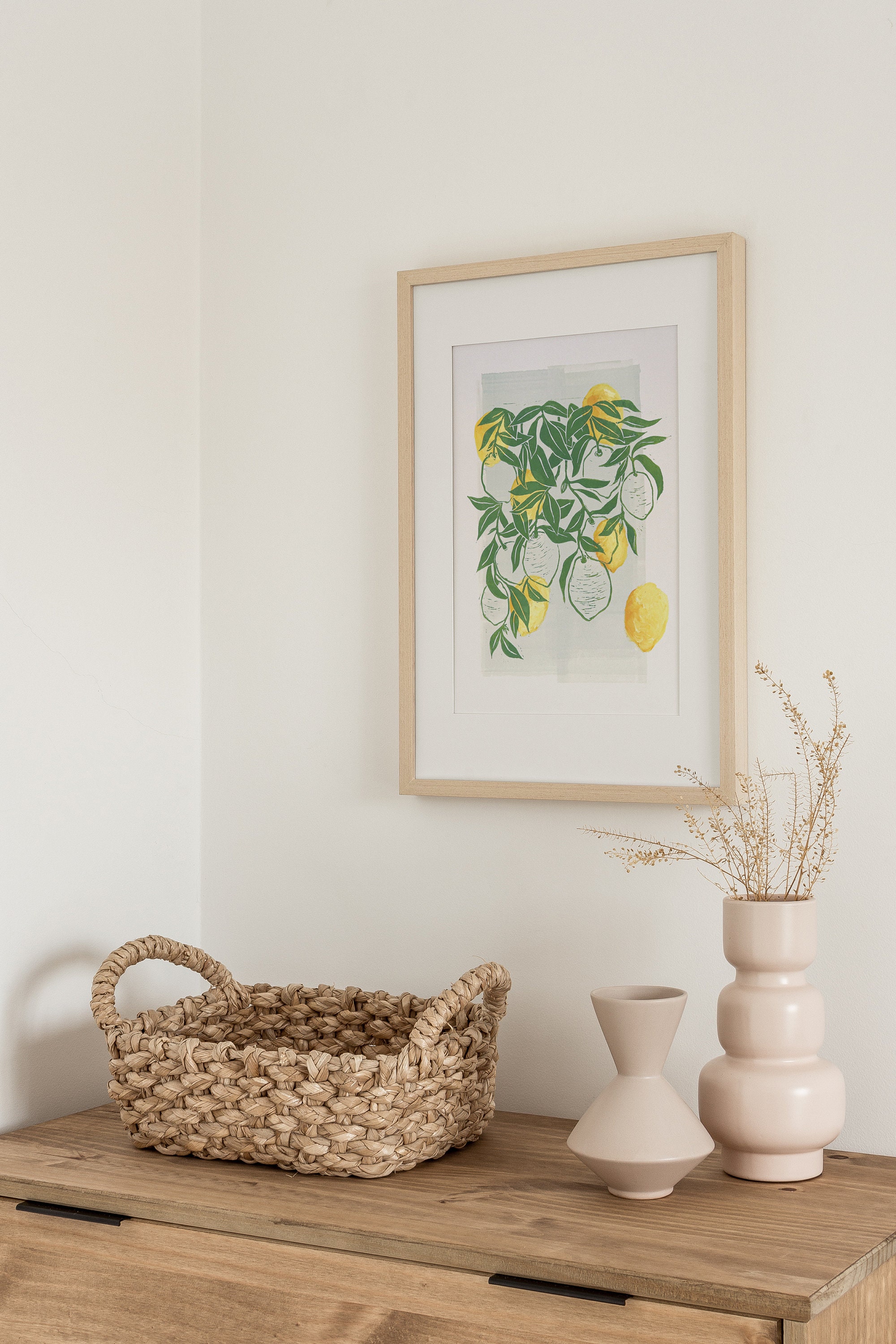 Heavy Lemons Linocut Print Over Impressionist Lemons Digital - Etsy