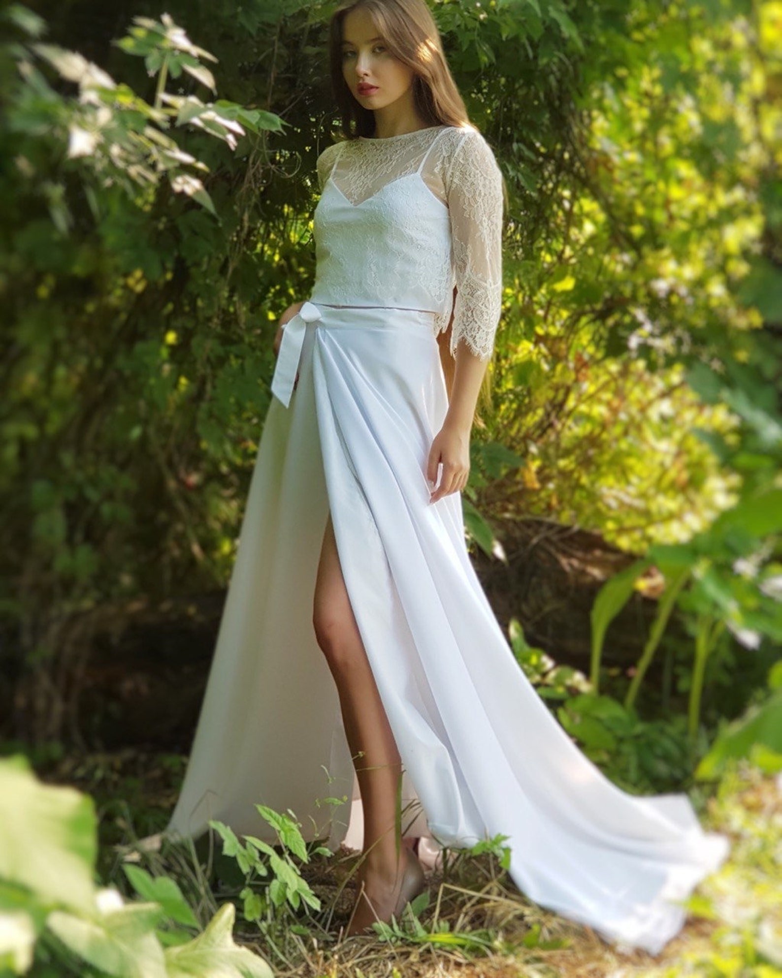 Bridal Top Bridal Overlay Top Boho Bridal Wedding Day Top - Etsy