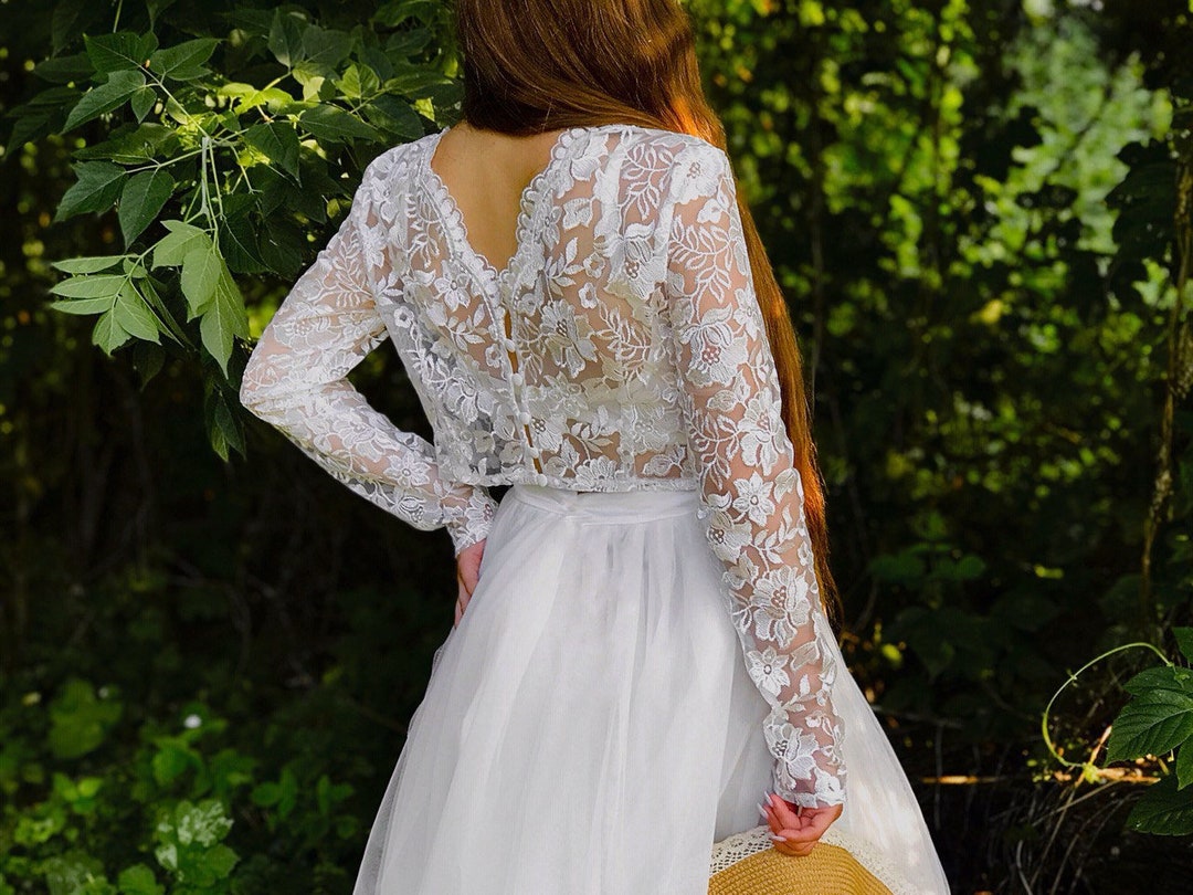 Wedding Top,bridal Top Separate,bridal Separates Top,bridal Top Long ...